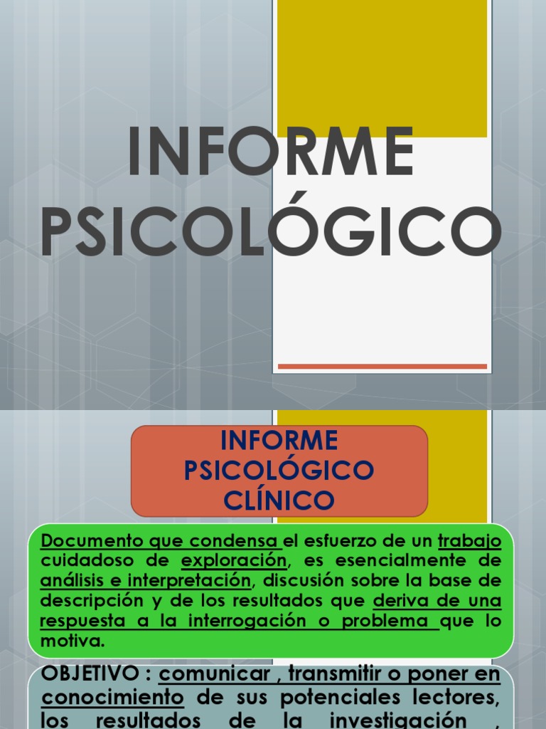 Informe Psicologico Clinica | PDF