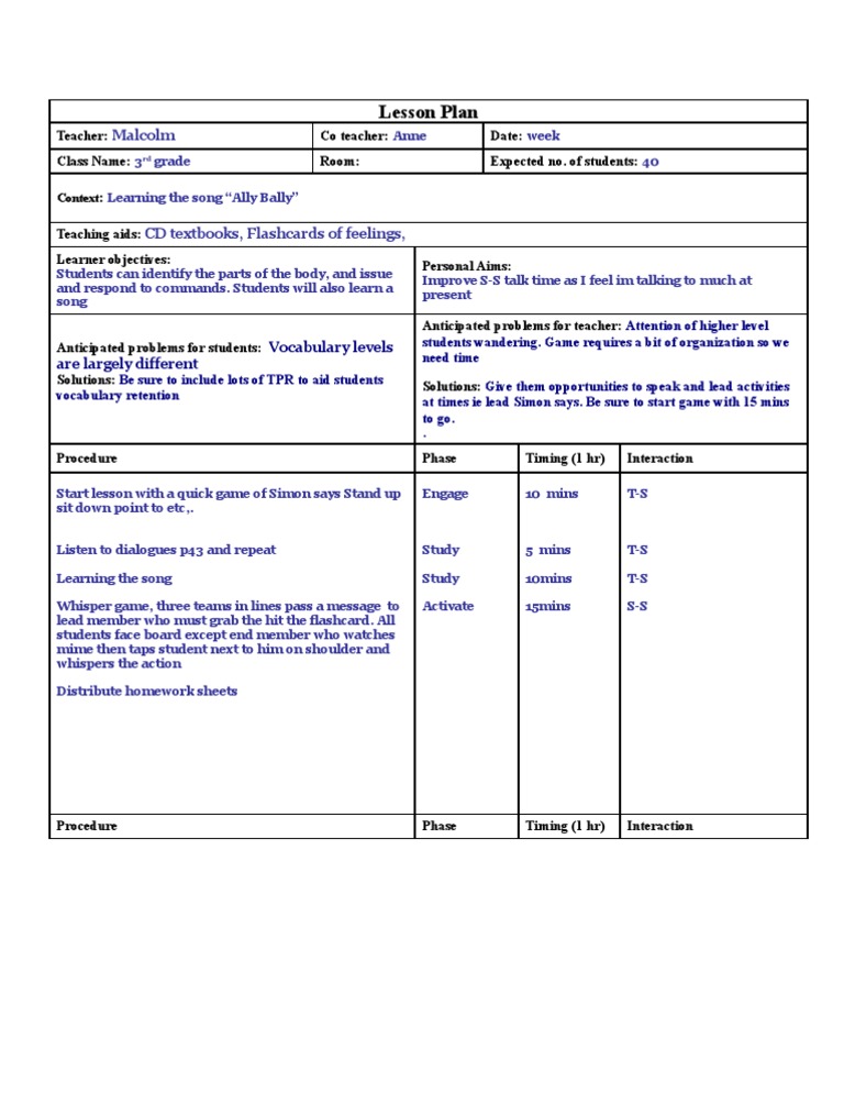 Lesson - Plan - 3rd Grade Week 7 | PDF | Career & Growth | Language ...