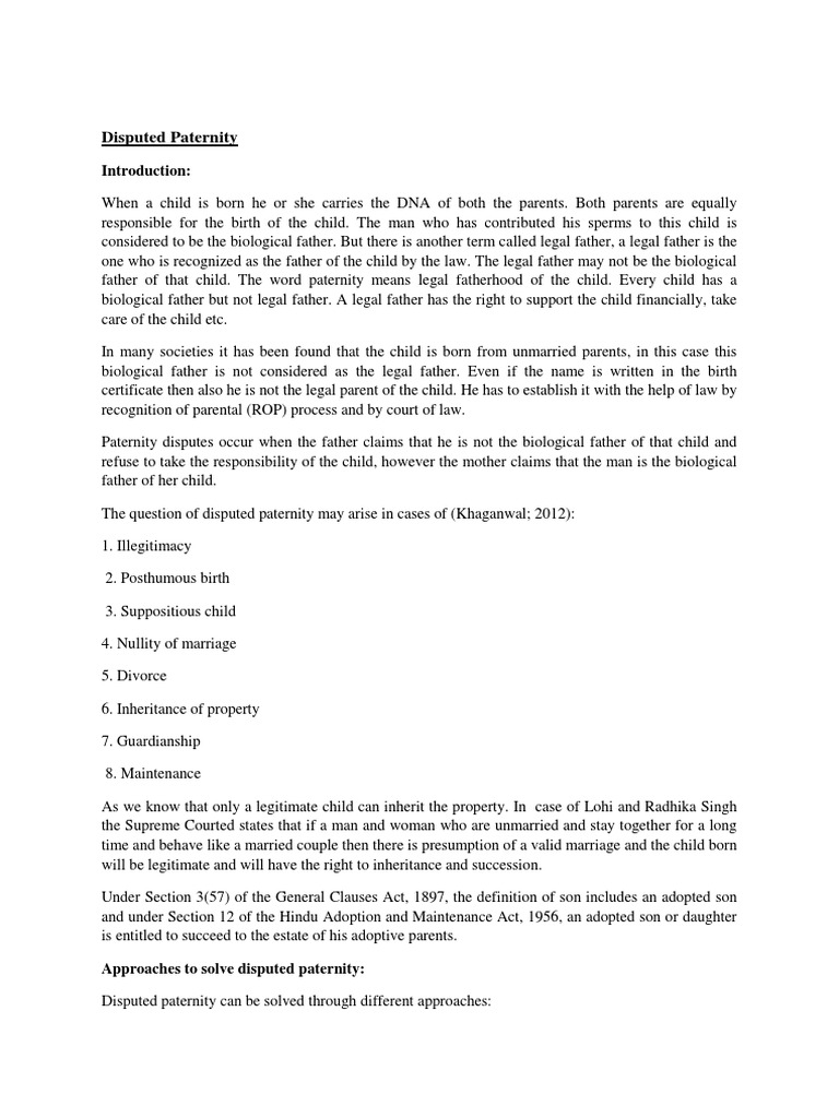 Disputed Paternity (Forensic Medicine) | PDF | Microsatellite ...