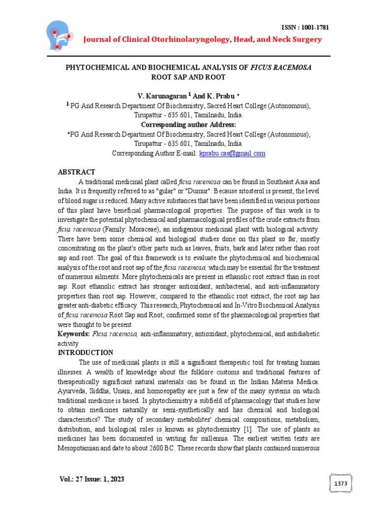 Journal of Clinical Otorhinolaryngology, Head, and Neck Surgery | PDF