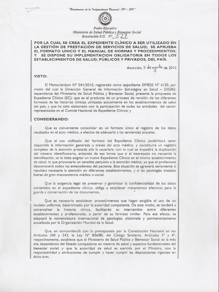 Resolucion 2010 527 | PDF