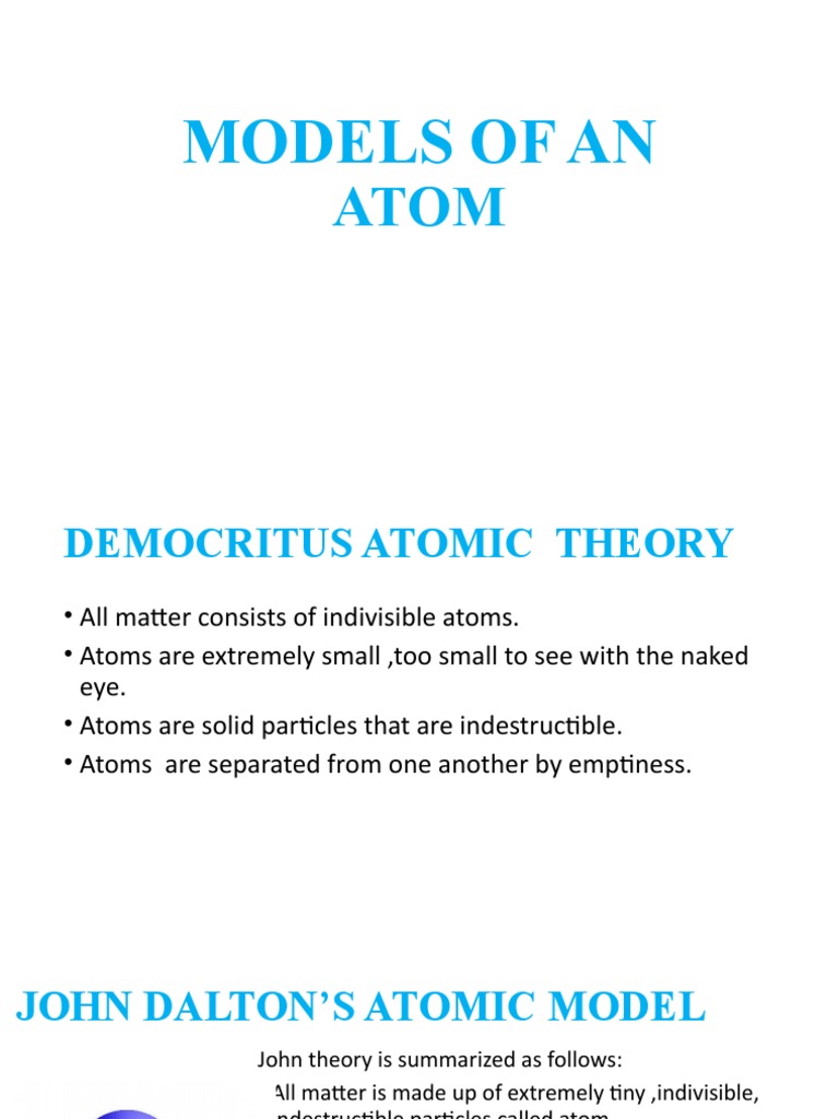 Models of An Atom | PDF | Science & Mathematics