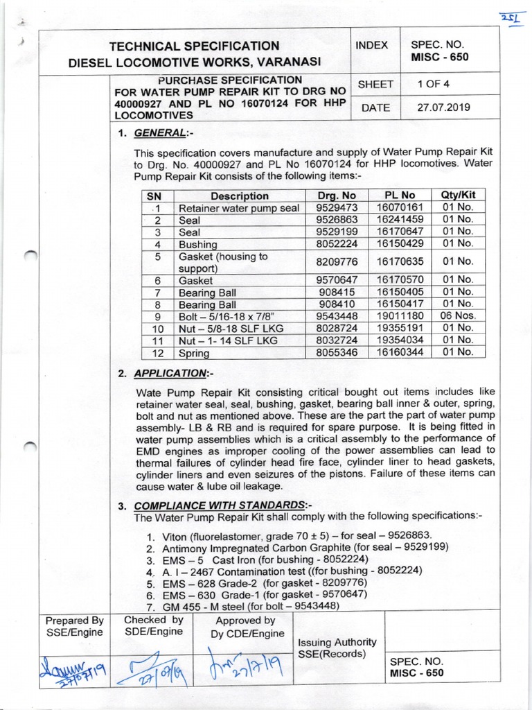 MISC 650 Nil | PDF | Quality Assurance | Specification (Technical Standard)