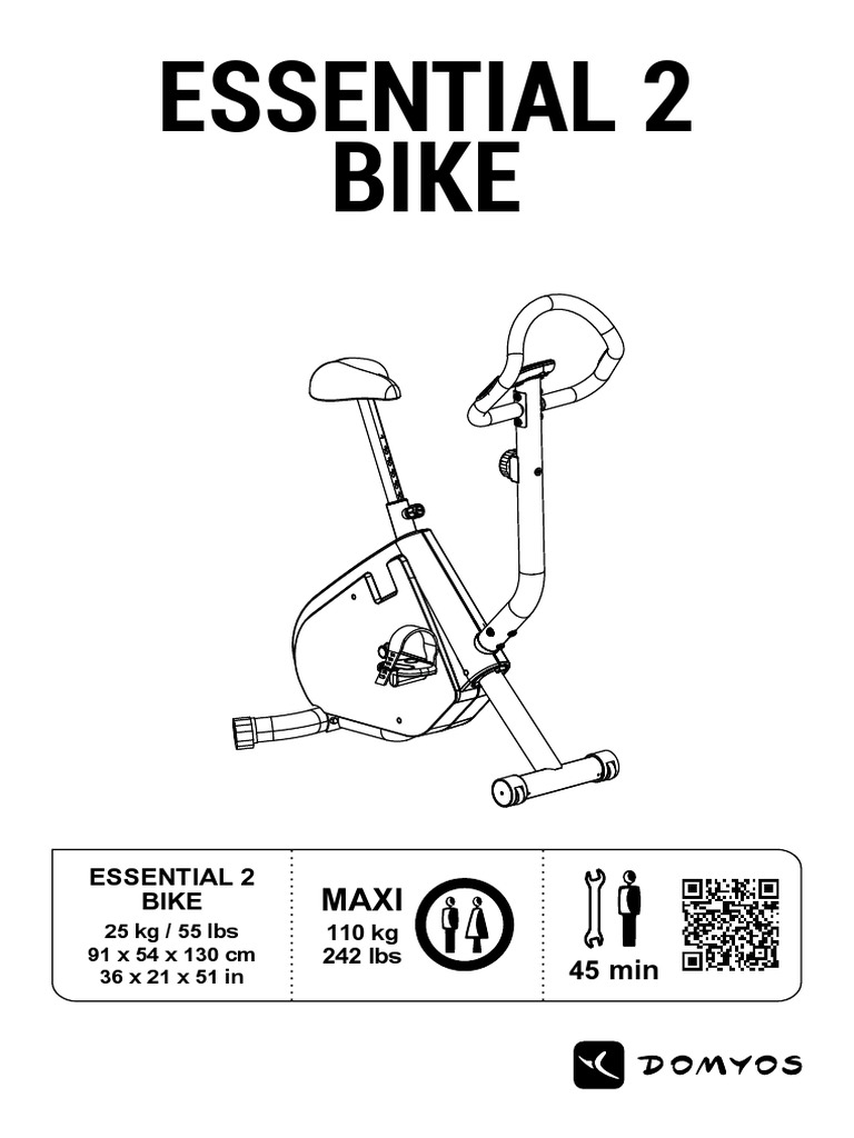 Manual Bicicleta Estatica Domyos Essential 2 | PDF