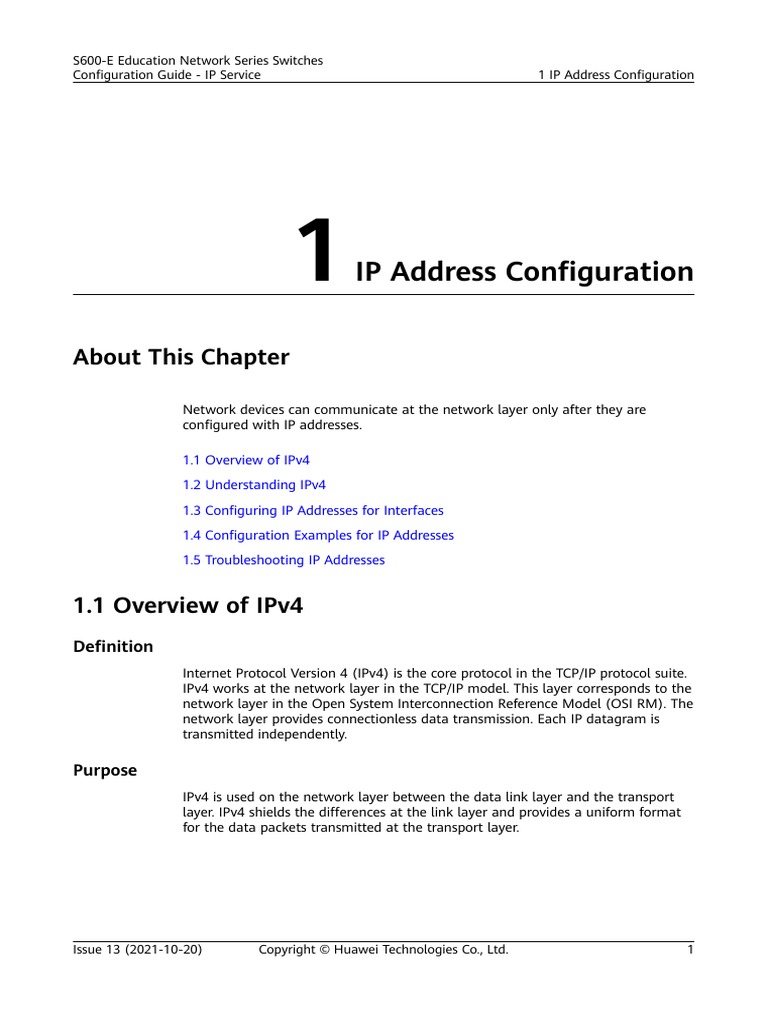 01 01 Ip Address Configuration Pdf