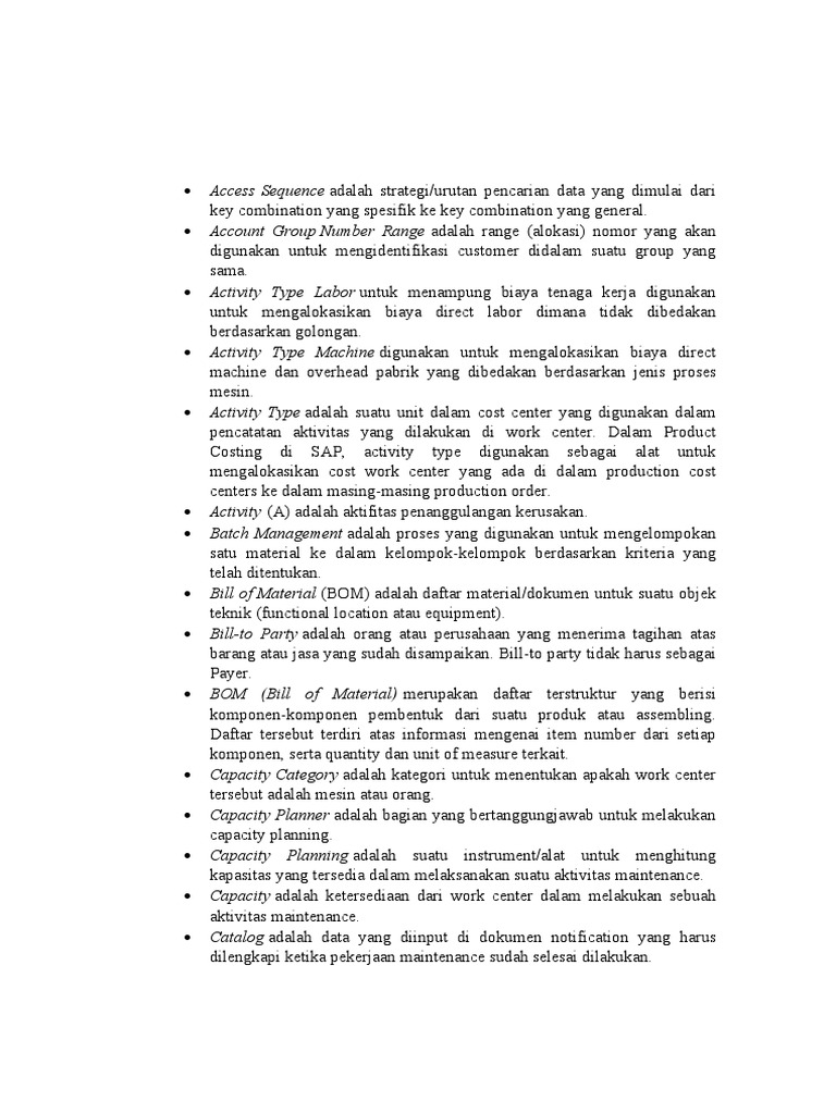 Kamus SAP & ERP | PDF