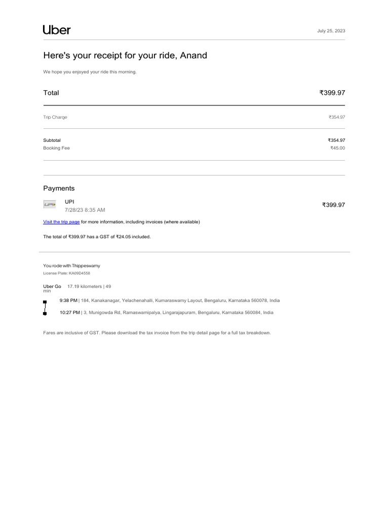 Uber Receipt | PDF