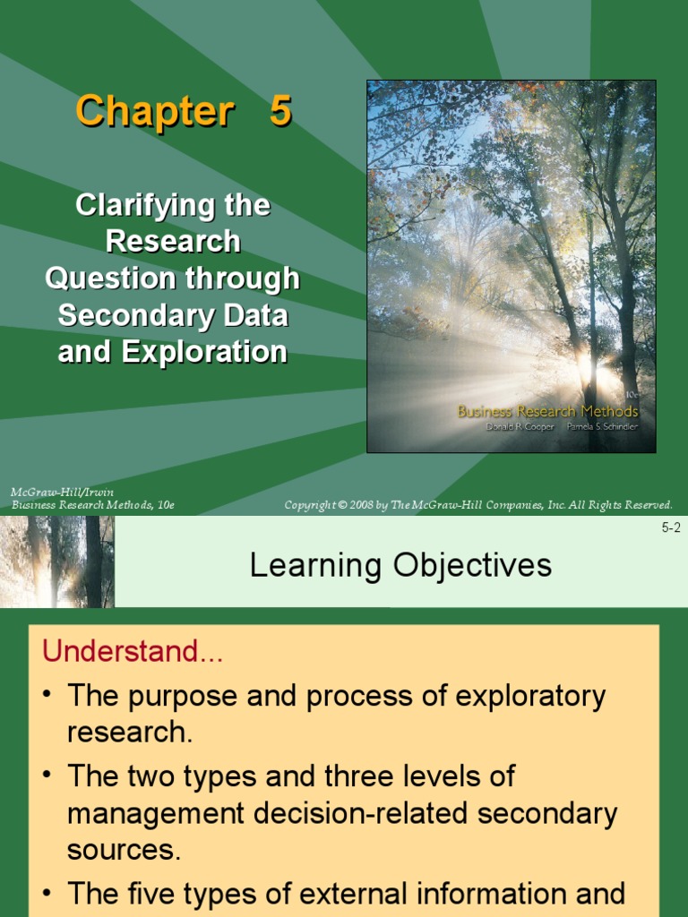 Chapter 5 Clarifying the Research Question through Secondary Data ...
