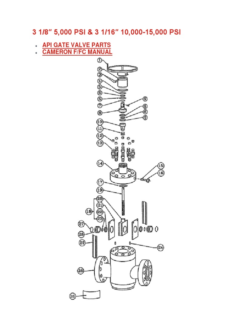 Valve Cameron Tipo F 3 1-16 10000 Psi | PDF