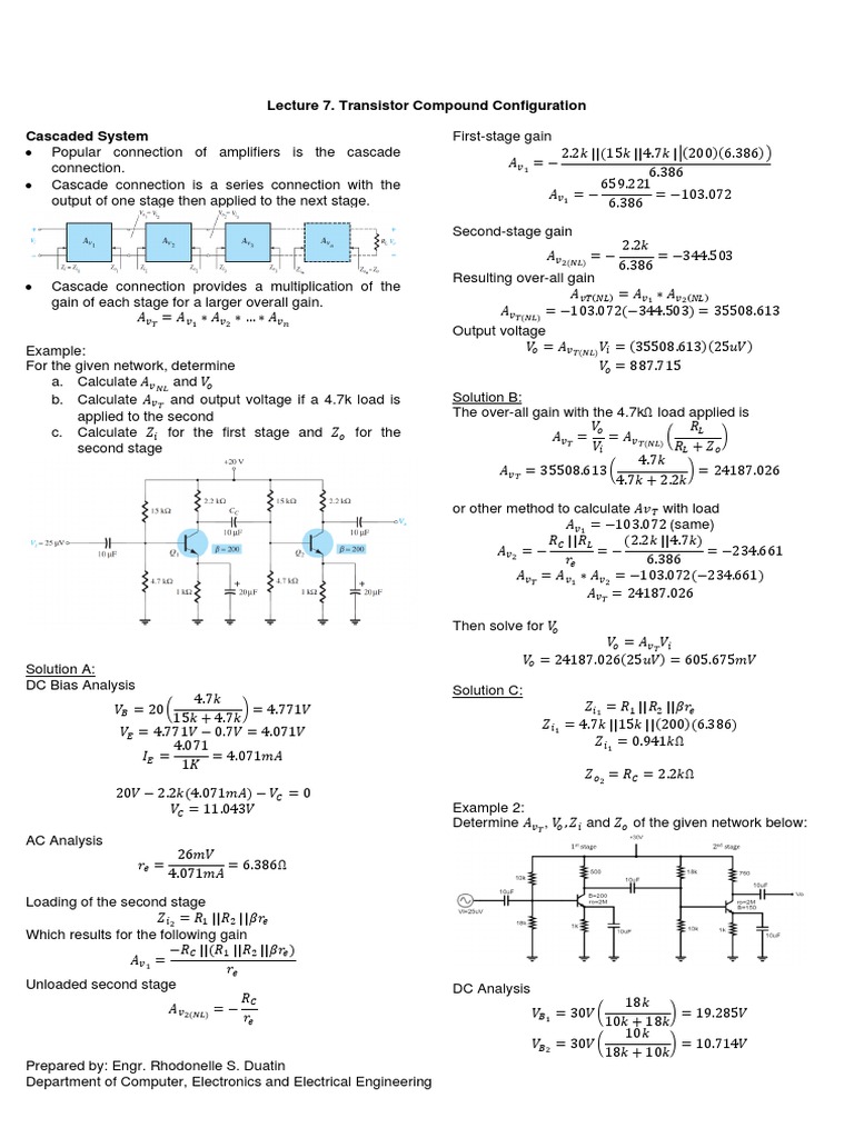 Lecture-7-Transistor-Compound-Configuration | PDF | Amplifier ...
