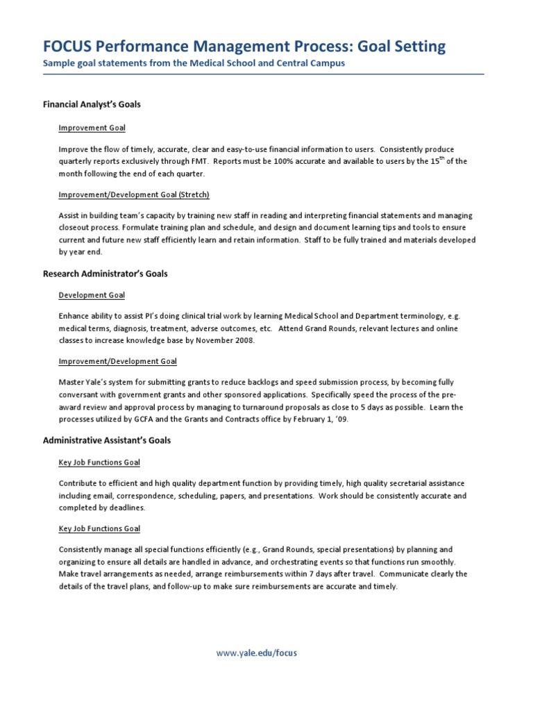 FOCUS Performance Management Process | PDF | Goal | Clinical Trial