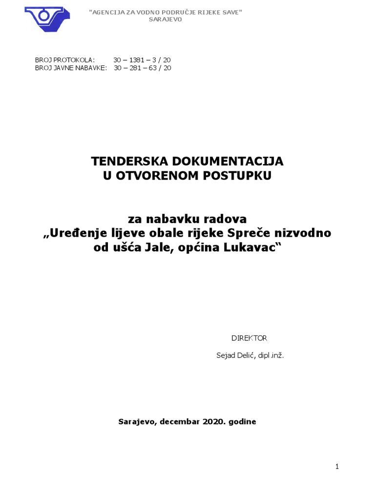 Uređenje Lijeve Obale Rijeke Spreče Nizvodno Od Ušća Jale, Općina Lukavac | PDF