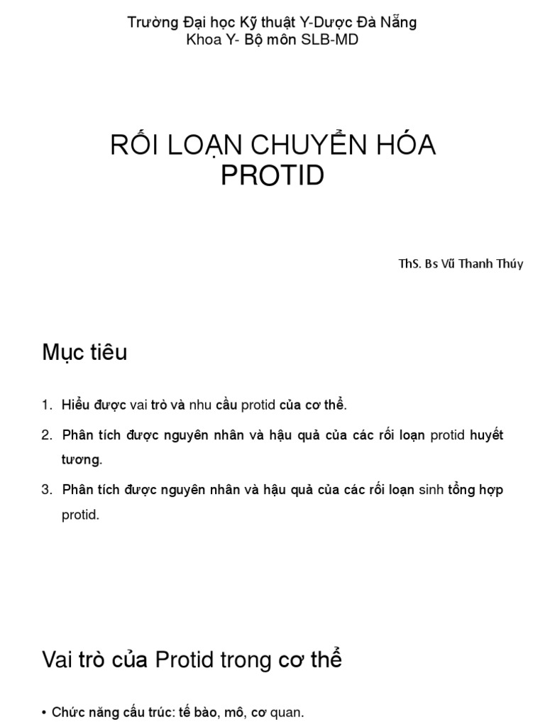 Rối Loạn Chuyển Hoá Protid | PDF