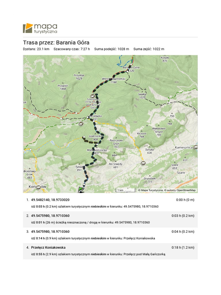 Trasa Przez Barania Góra | PDF