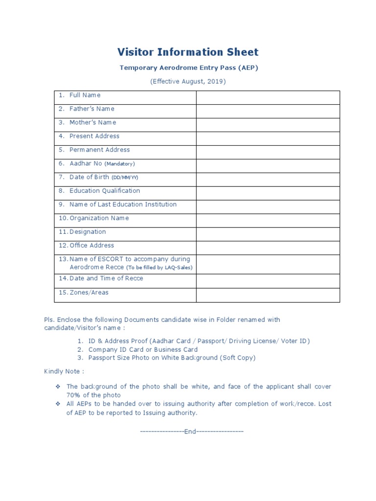 Temporary Aerodrome Entry Pass Guide | PDF | Business