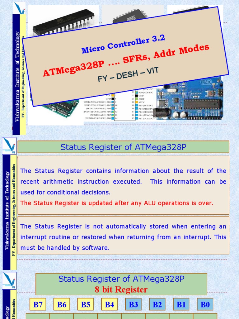 3.2 - Atmega328P SFRs and Addressing Modes | PDF | Random Access Memory | Computer Data Storage