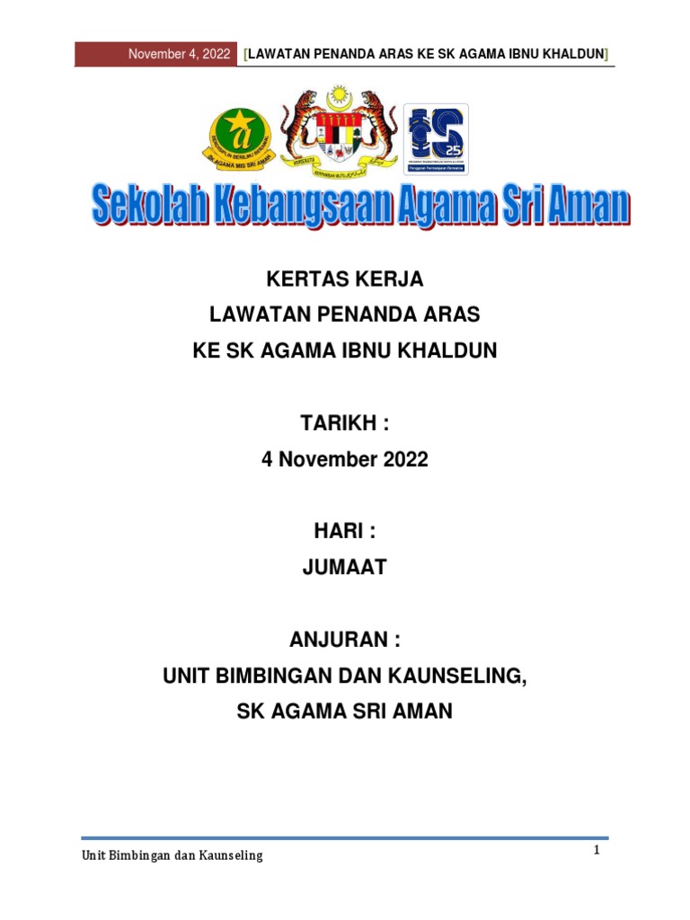 Kertas Kerja Lawatan Penanda Aras | PDF