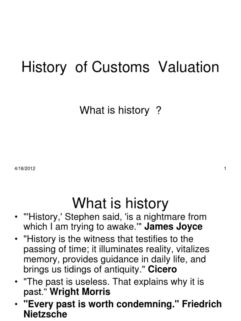 Customs Valuation History and Methods | PDF | Prices | Sales