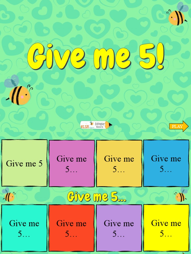 Give Me Five Game Categories | PDF | Cooking, Food & Wine