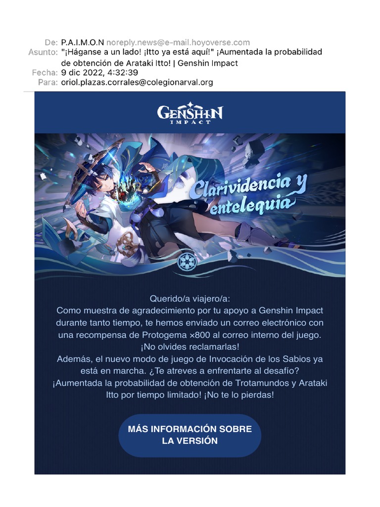 ¡Háganse A Un Lado! ¡Itto Ya Está Aquí! ¡Aumentada La Probabilidad de Obtención de Arataki Itto ...