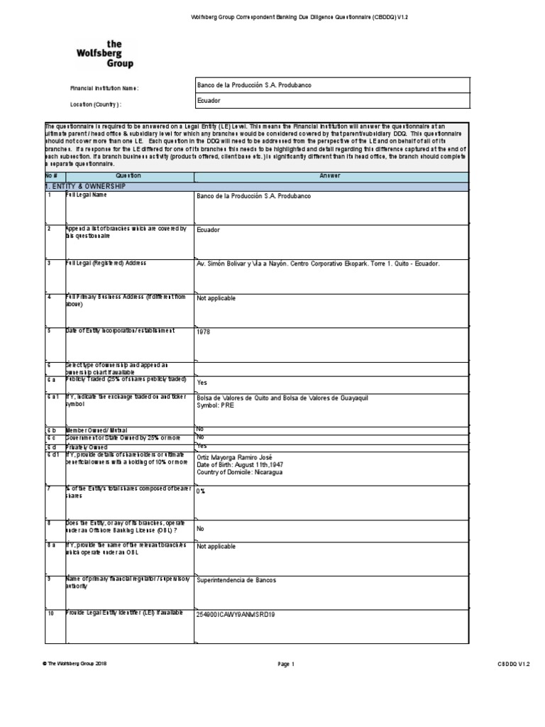 Cuestionario-The-Wolfsberg-Group ES | Download Free PDF | Money ...