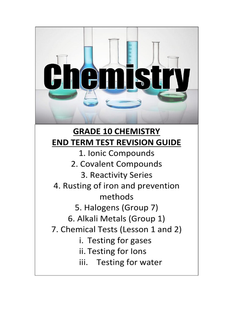 g10 Chem ETT APR 2023 REVISION GUIDE | PDF | Chemical Compounds | Ion