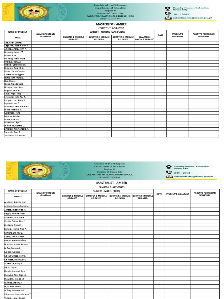 1st - 4th Final HONORS - LIST-OF-MODULES-RELEASE - Xenon | PDF
