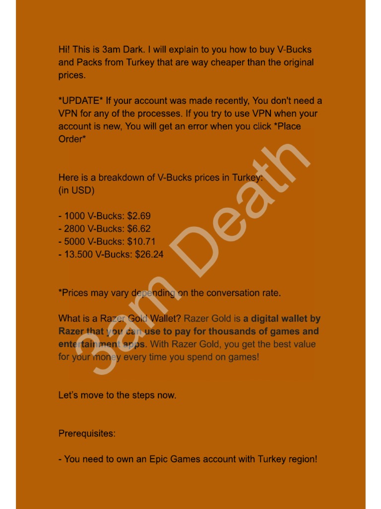 3am Dark Vbucks Method - 2 | PDF