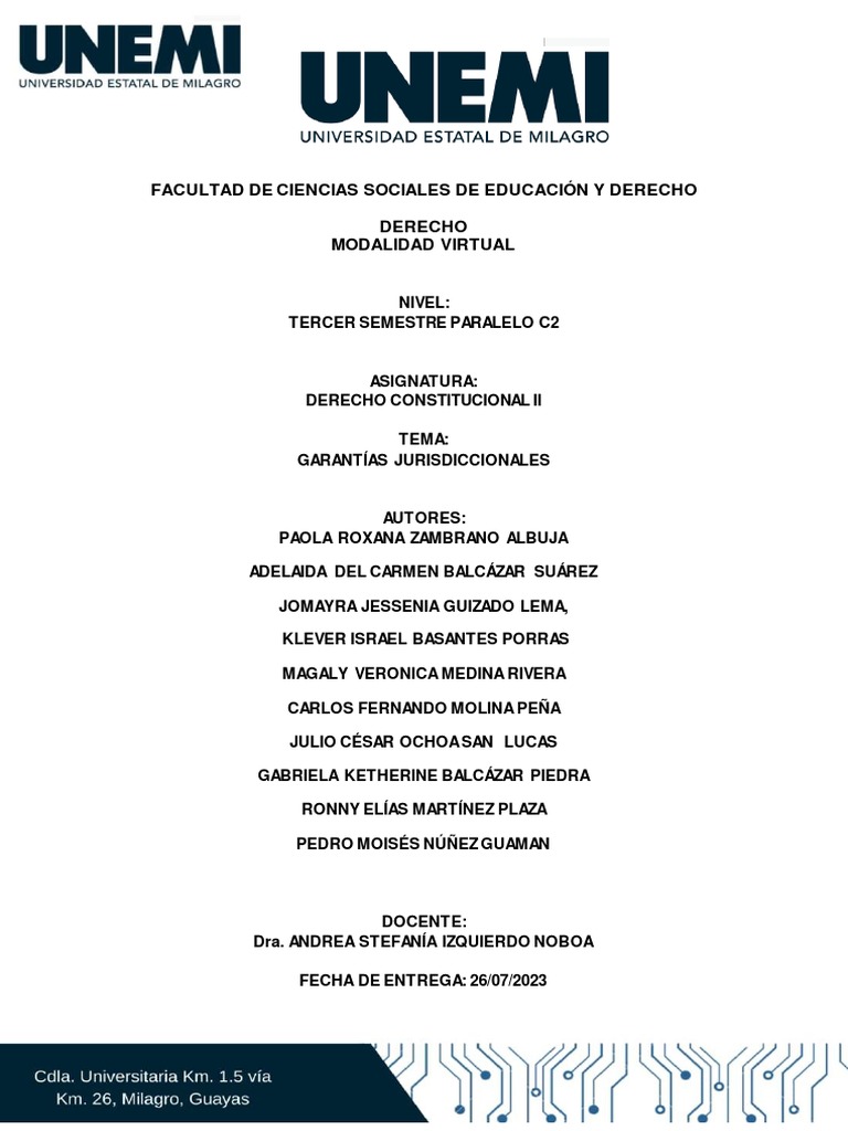 Deber Grupal Der. Const. | PDF | Debido al proceso | Judicaturas