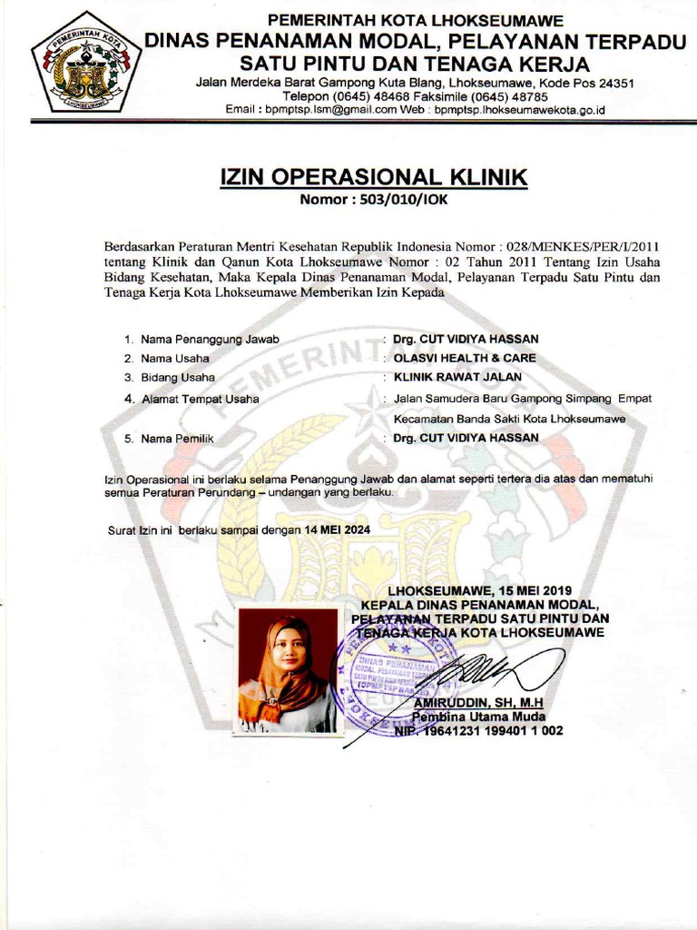 Izin Operasional Klinik 1 Pdf