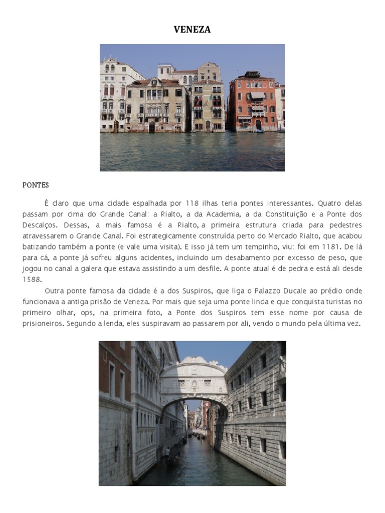 VENEZA | PDF | Ciências Sociais | Turismo
