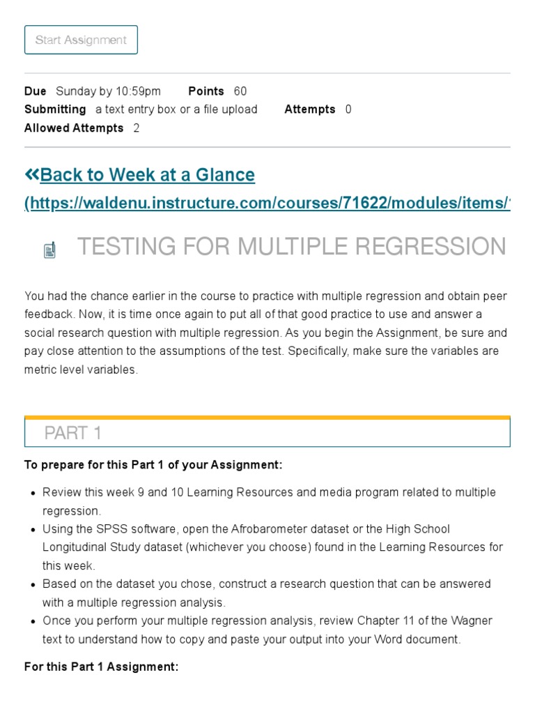 Week 10 - Assignment | PDF | Regression Analysis | Spss