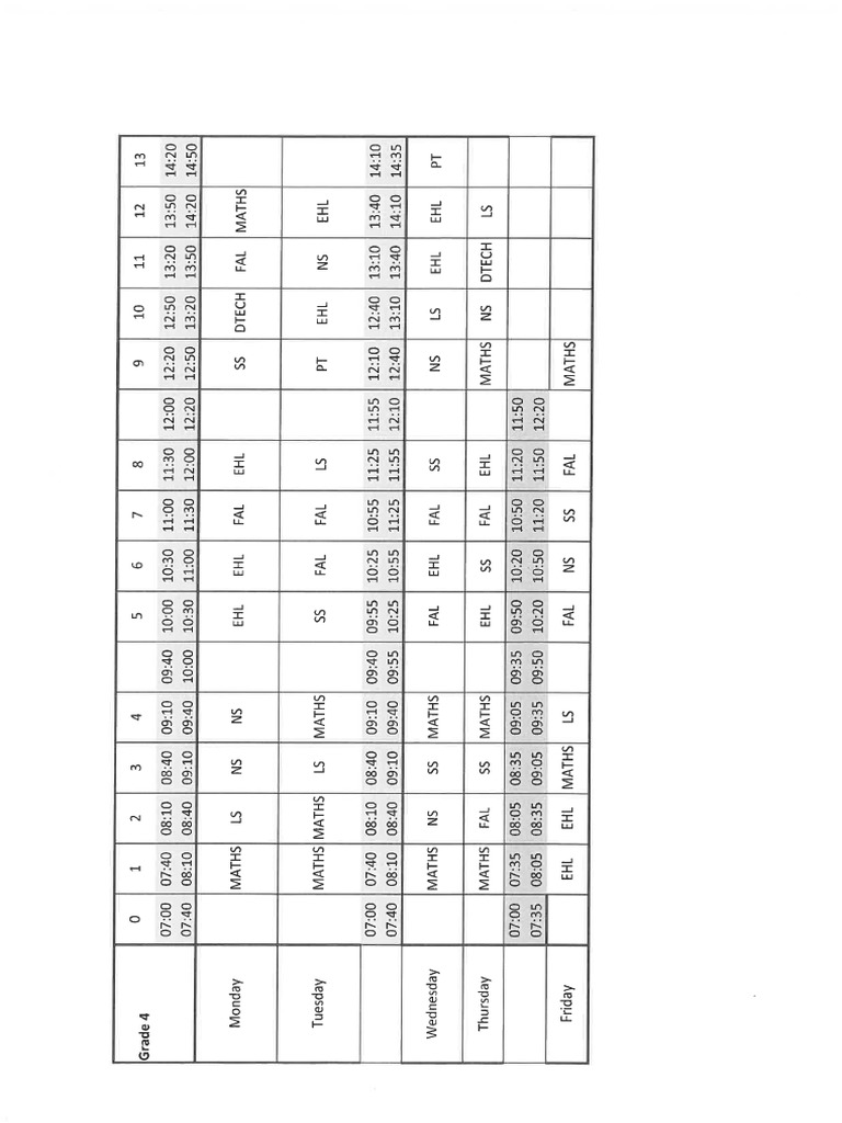 My Timetable | PDF