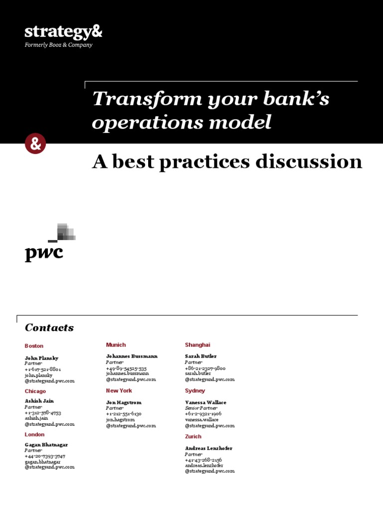 Strategyand Transform Your Banks Operations Model | PDF | Procurement ...