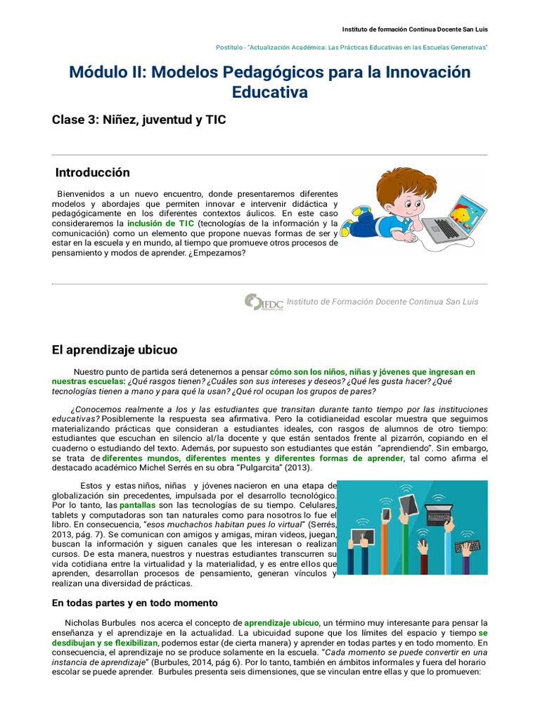 Modulo 2 - Clase 3 Ninez Juventud y TIC | PDF