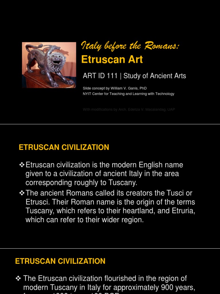ARTID111 Etruscan Art | PDF | Etruscan Civilization | Sculpture