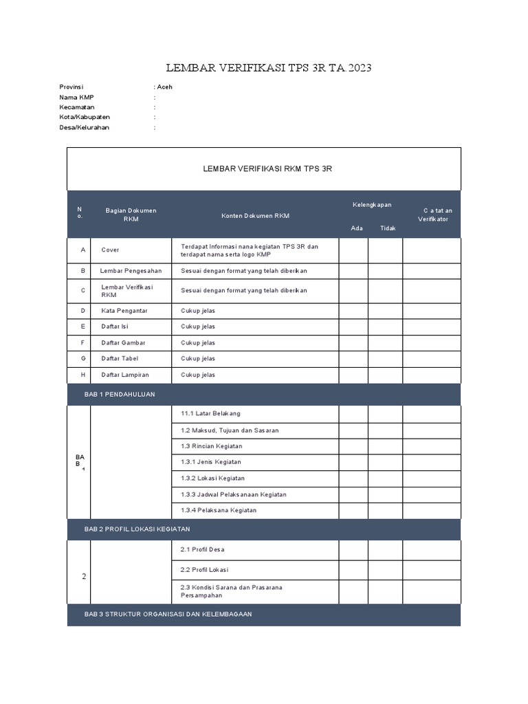 Lembar Verifikasi RKM EDIT BARU | PDF