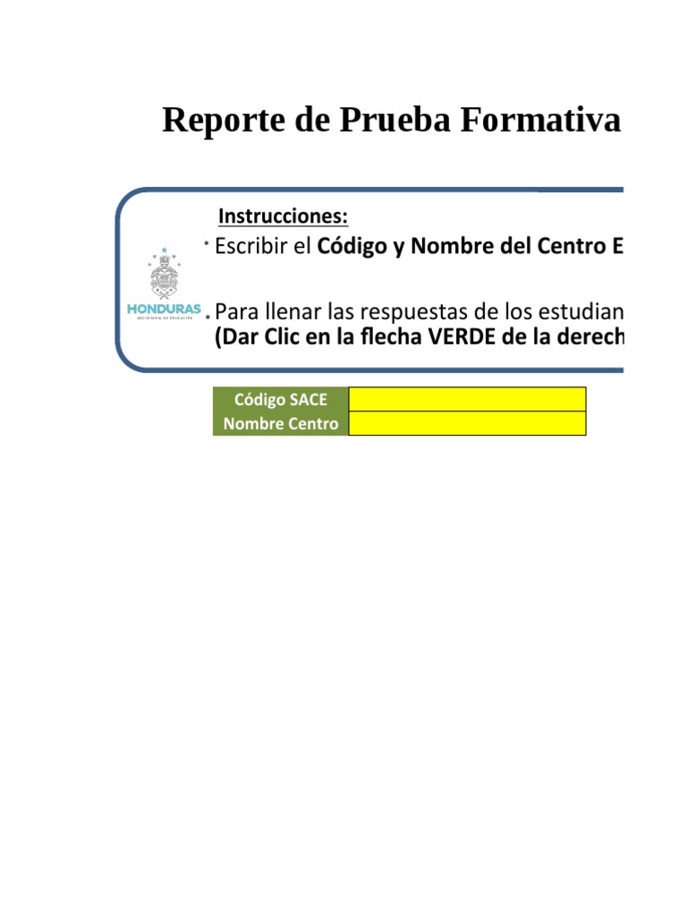 Formato Pruebas Formativas Esp y Mat | PDF