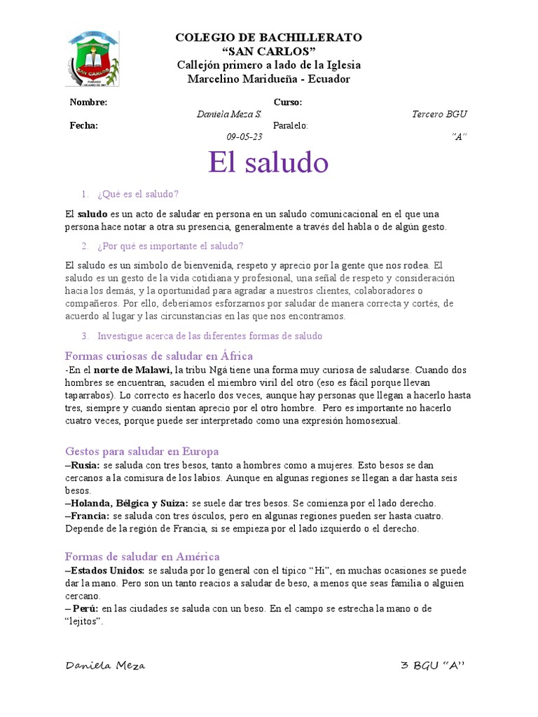 El Saludo | PDF