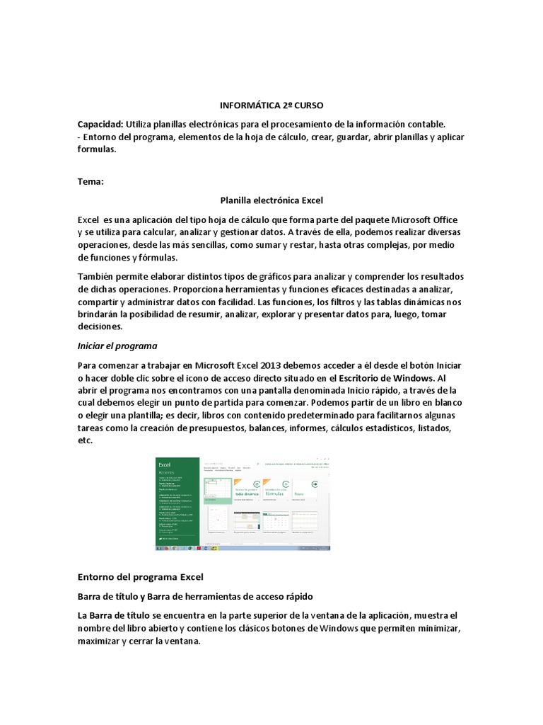 Excel Clase 1 | PDF | Microsoft Excel | Ventana (informática)