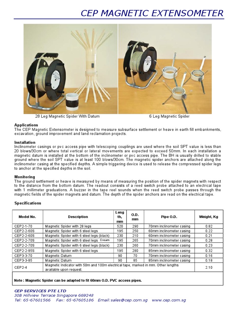 CEP Magnetic Extensometer | PDF | Building Engineering | Manufactured Goods