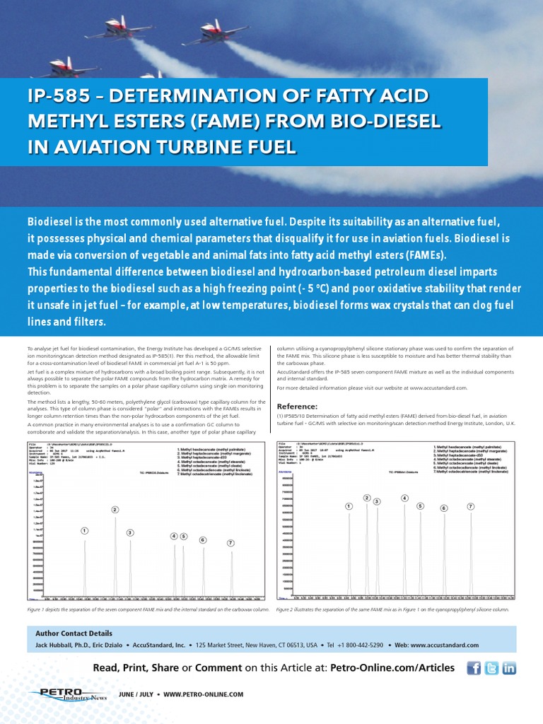 IP 585 Determination of Fatty Acid Presentation | PDF | Biodiesel | Jet ...