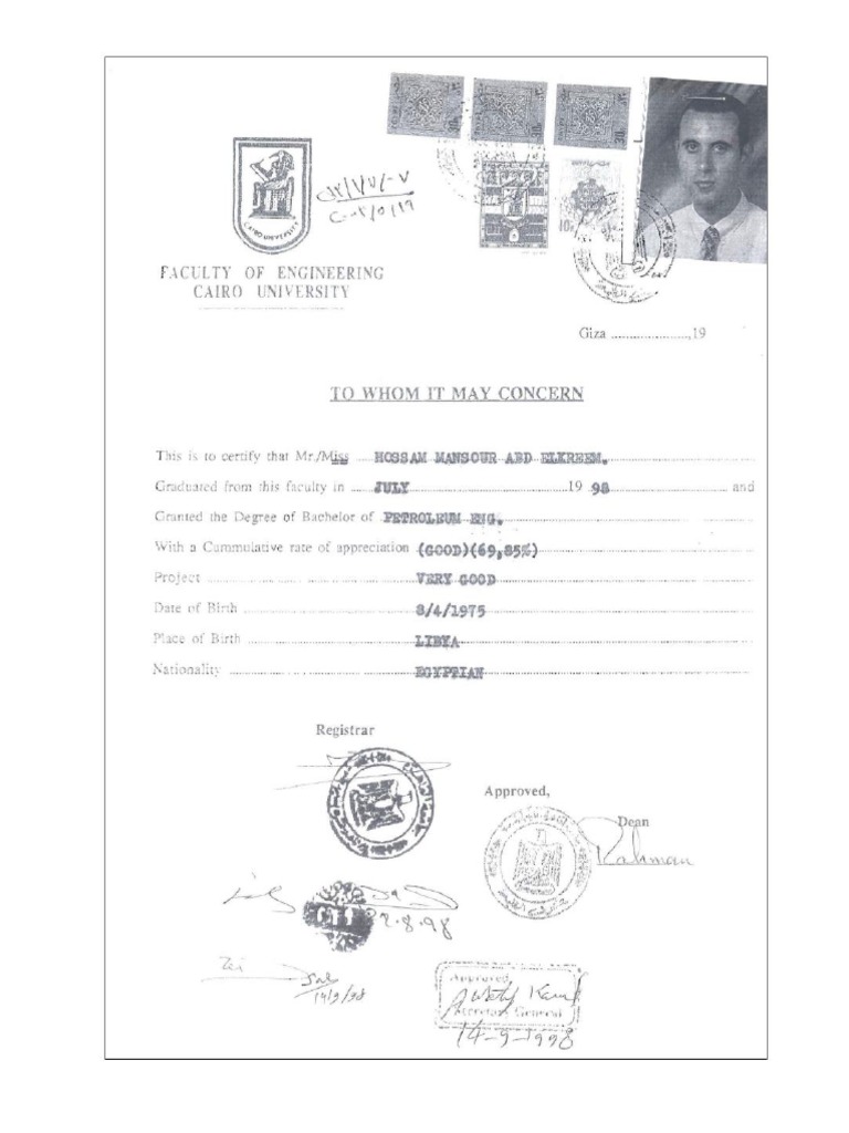 Graduation Certificate (Year 1998) | PDF