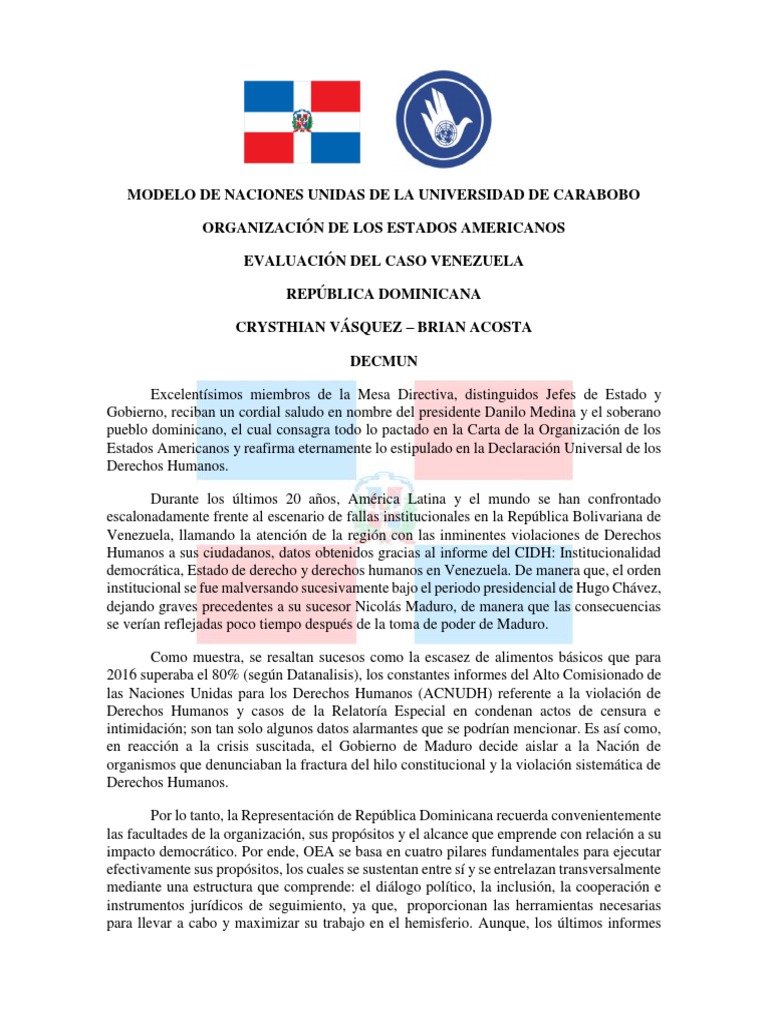 EJEMPLO Documento de Posicion Oficial Re | PDF | Nicolás Maduro | Venezuela