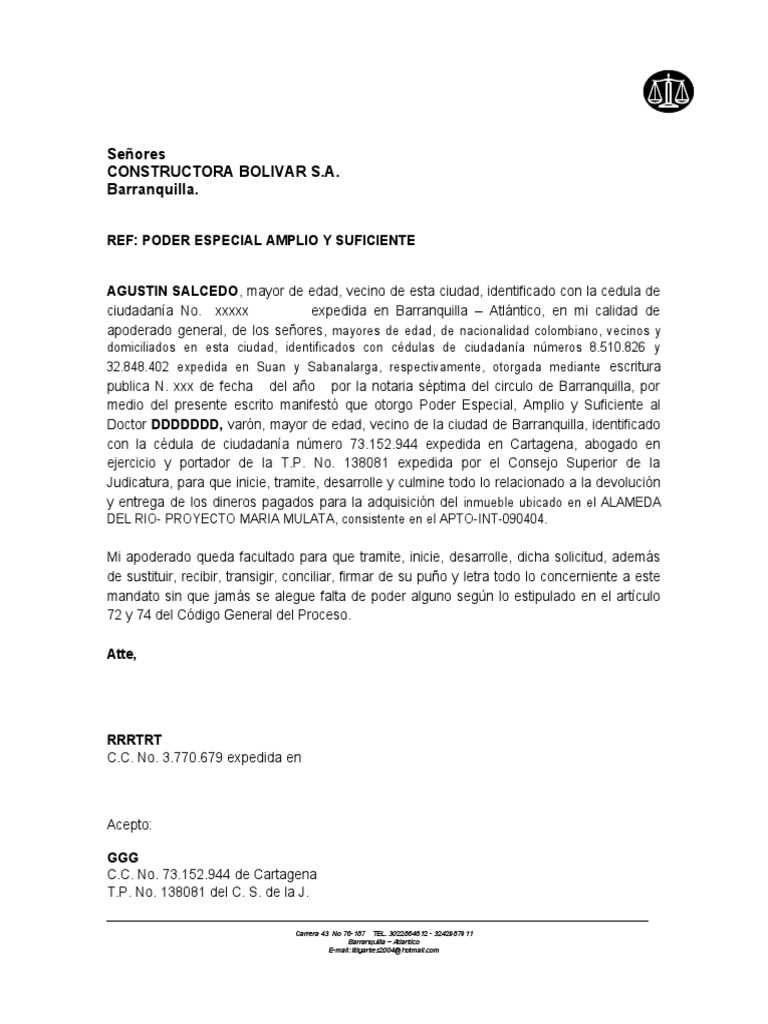 Poder Especial Amplio y Suficiente | PDF