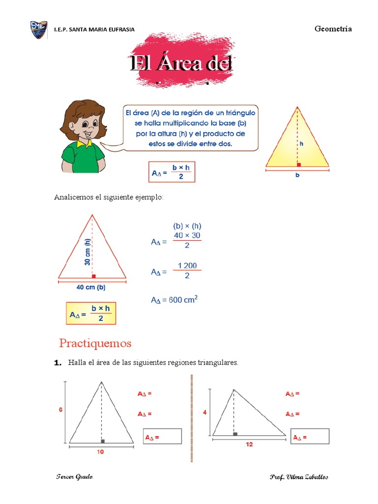 Ejercicios de área de triángulos | PDF