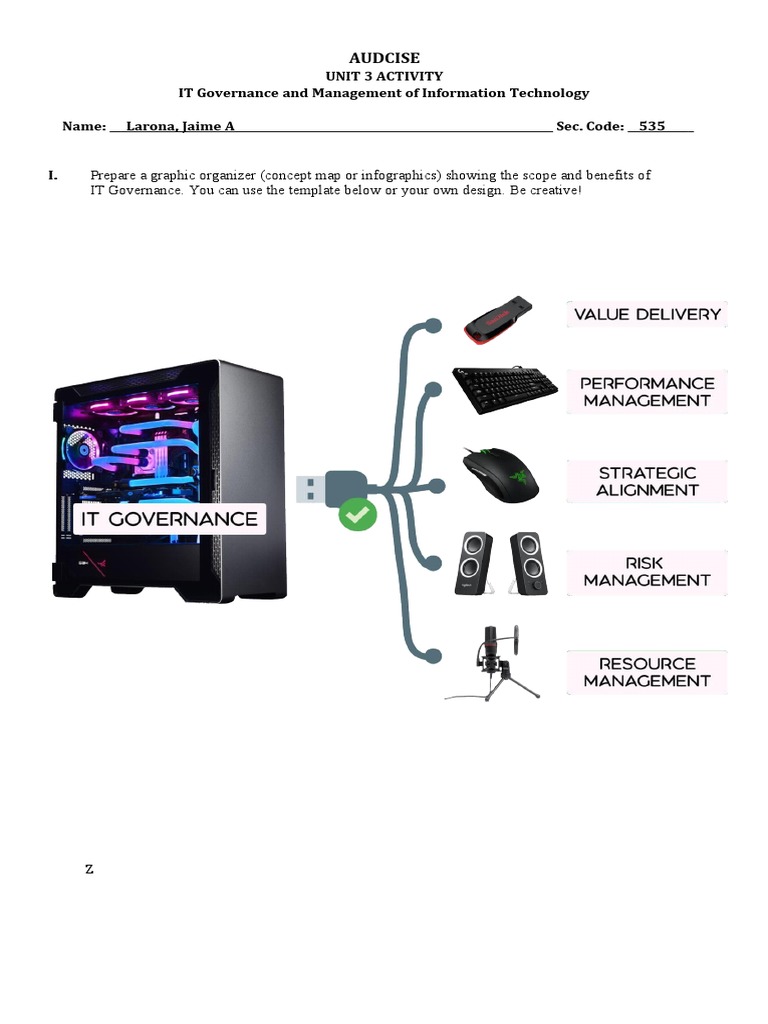 Larona Jaime A. AUDCISE 535 Unit 3 Worksheets | PDF | Governance | Risk