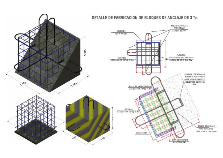 DETALLE DE FABRICACION DE BLOQUES DE ANCLAJE DE 3Tn FINALS | PDF