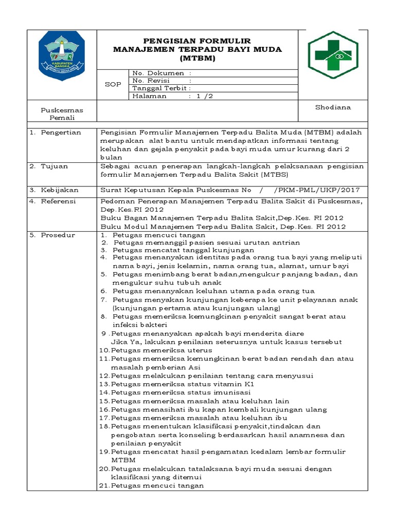 Master Sop Formulir MTBM | PDF | Pengembangan Diri