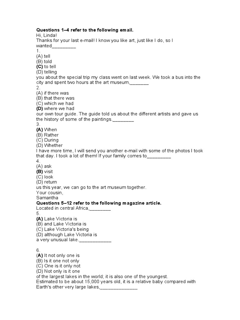 Questions 1-4 Refer To The Following Email | PDF